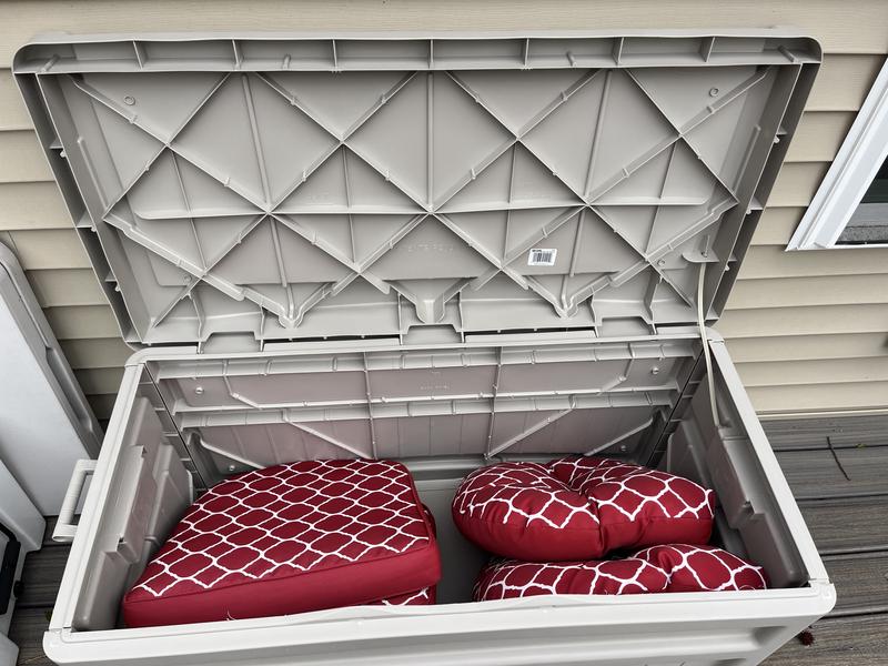 Suncast Medium 73-Gallon Stoney Plastic Deck Box in the Deck Boxes ...