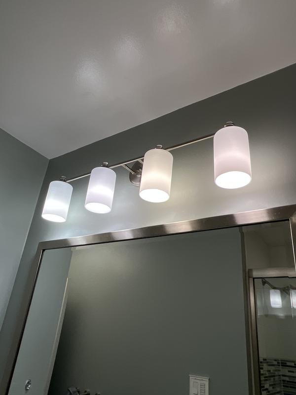 Kichler Joelson 34-in 4-Light Brushed Nickel Transitional Vanity Light ...