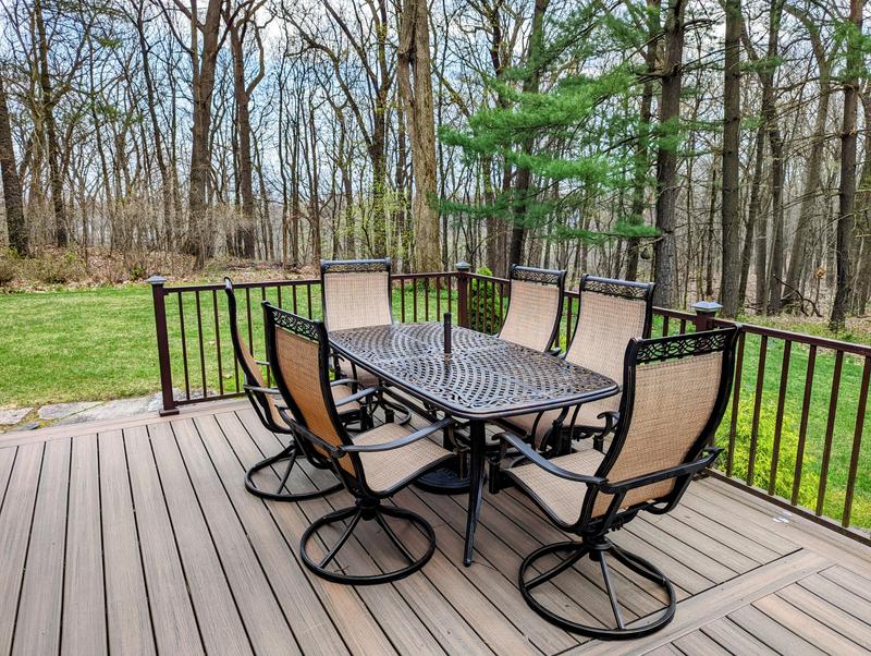 Hanover Manor 9-Piece Bronze Patio Dining Set Aluminum Rectangle Table ...