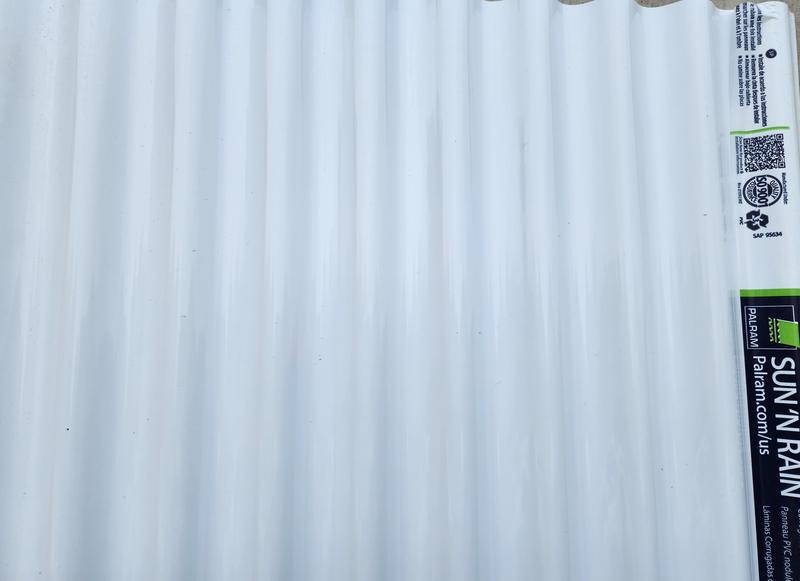 SUN 'N RAIN PALRAM 2.2-ft x 6-ft Corrugated White PVC plastic Roof ...