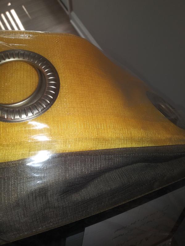 Achim 84-in Grey/Yellow Ombre Light filtering Grommet Single curtain ...