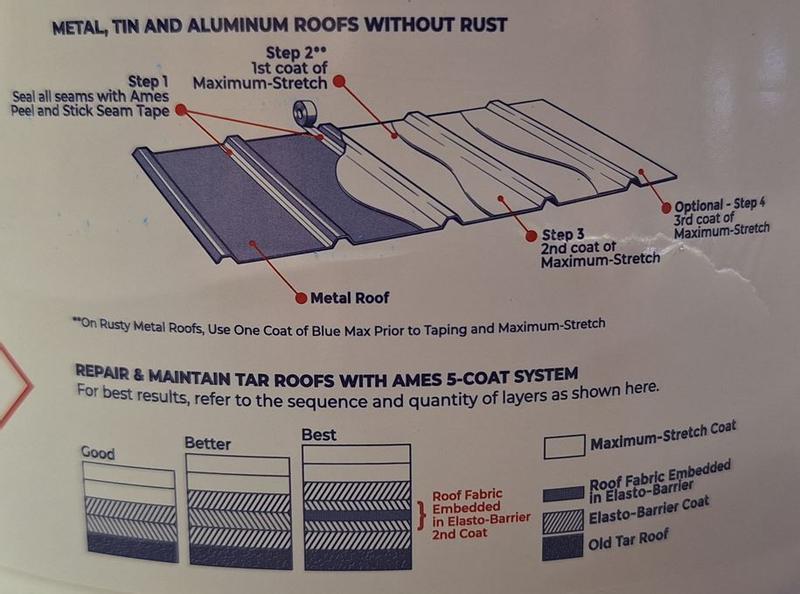 AMES Maximum-Stretch 1-gallon White Elastomeric Reflective Roof Coating ...