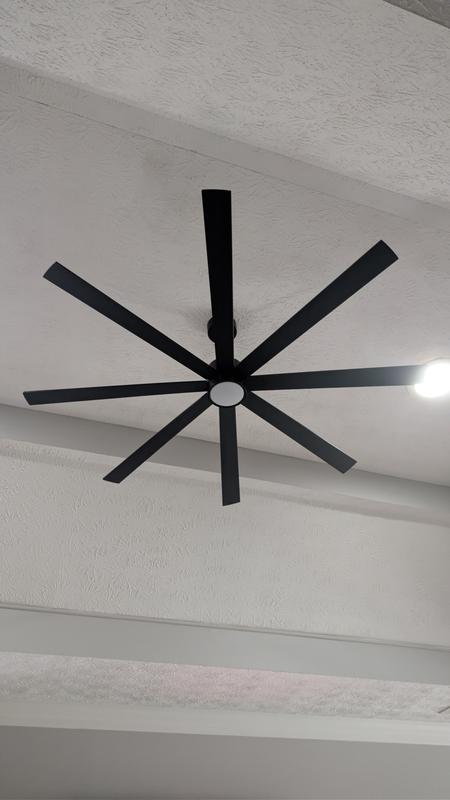 Breezary Farmhouse Rustic 19-in Matte Black with Dark Walnut Blades LED ...
