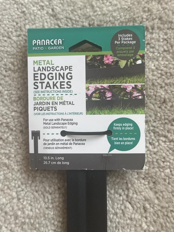 Garden Accents 3 -Pack 10.5-in Black Rust Resistant Steel Edging stake ...