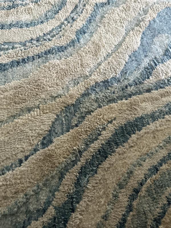 allen + roth Coastal Tides 7 x 10 Blue Indoor Geometric Area Rug R1055 ...