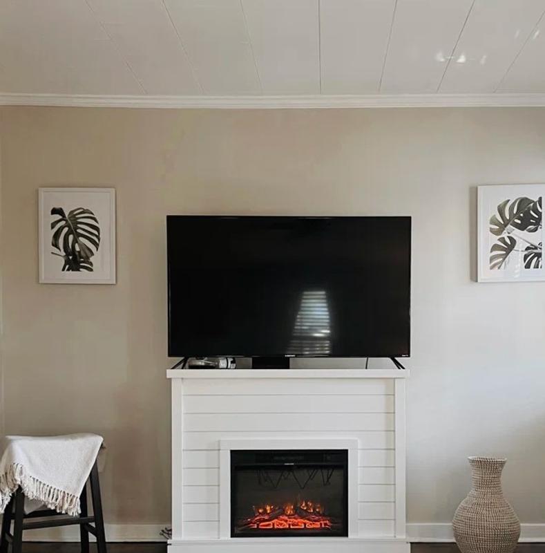 Ark Design 47.2-in W White Free Standing Fan-forced Flat Wall Electric ...