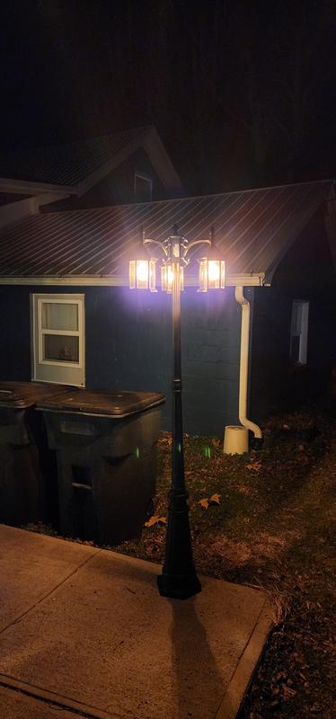 allen + roth Lamp Post Black Hardwired Incandescent Post light in the ...