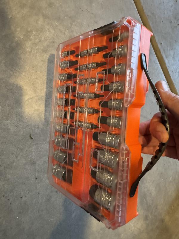 Klein Tools Knurled Hex Bit Socket Set, SAE and Metric, 32-Piece in the ...