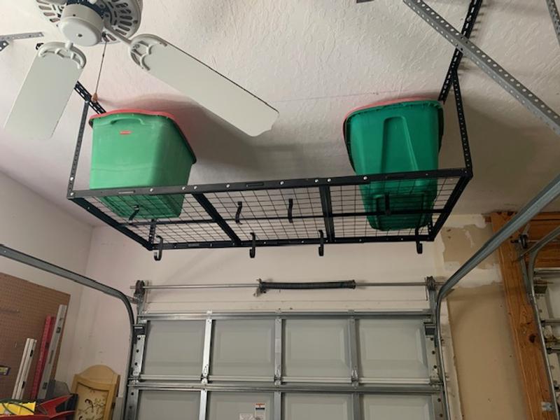 Fleximounts Adjustable Height Overhead Garage Storage 600-lb in Black ...
