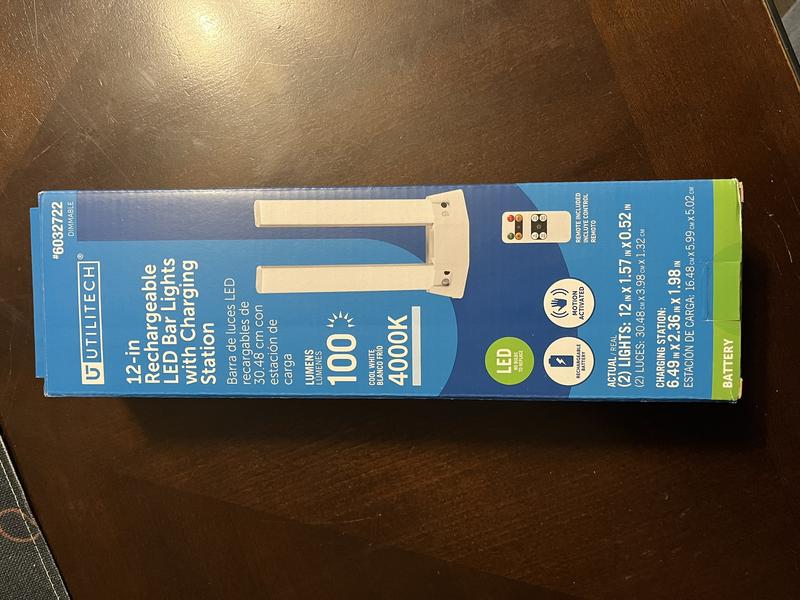 Utilitech LED 2 -Pack 12-in Rechargeable Battery LED Under Cabinet ...