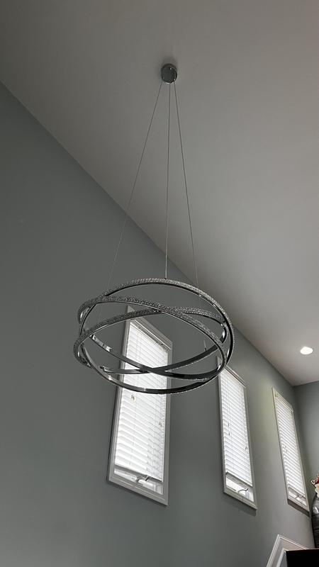 allen + roth Lucia 1-Light Gloss Glam Led Crystal SteelChandelier ...