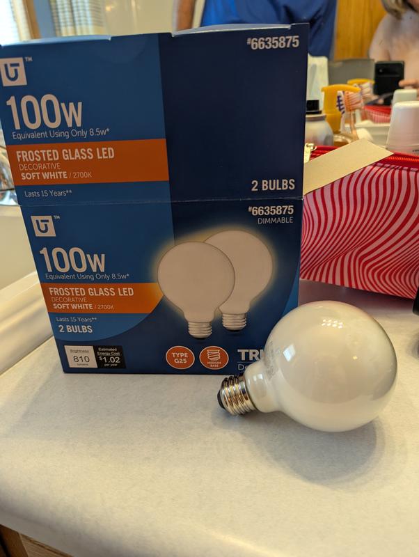 Utilitech Led light bulb 60 -Watt EQ G25 Soft white E26 Dimmable LED ...