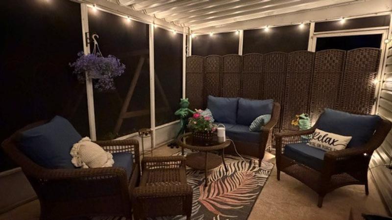allen + roth Striped Teal Rectangular Throw pillow in the Outdoor ...