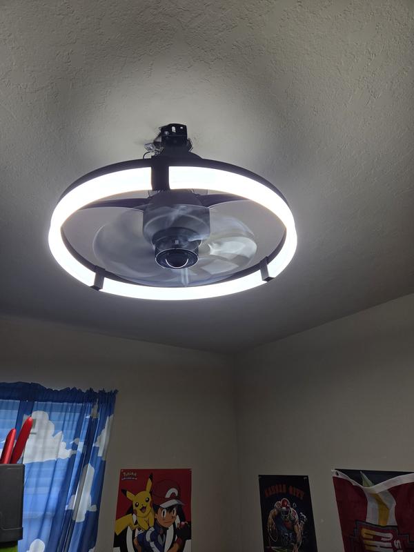 Breezary Windmill 72-in Plain Black with Black ABS Blades LED Ceiling ...