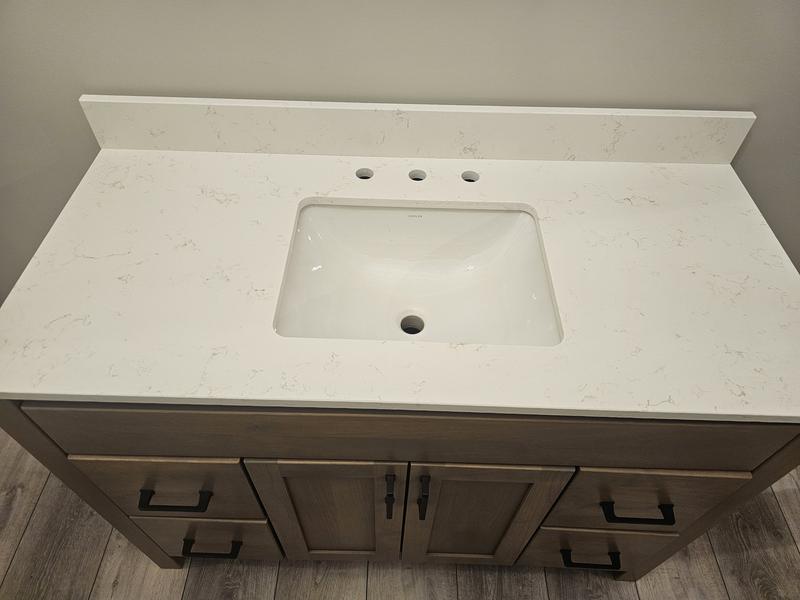 Diamond Rydburgh 48-in River Rock Brown Undermount Single Sink Bathroom ...