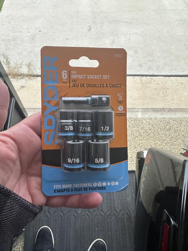 Spyder 6 -Piece Standard (SAE) 3/8-in Drive Set 6-point/12-point/Spline ...