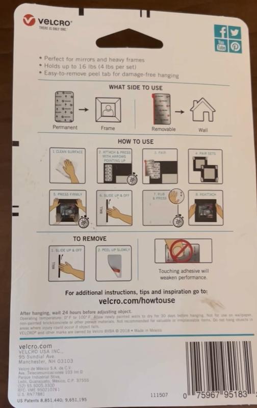 VELCRO Brand Hangables Removable Wall Fasteners 3 In. X 1-3/4 In ...