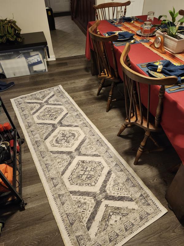 allen + roth 2 X 7 (ft) Grey Brown Indoor Distressed/Overdyed Machine ...