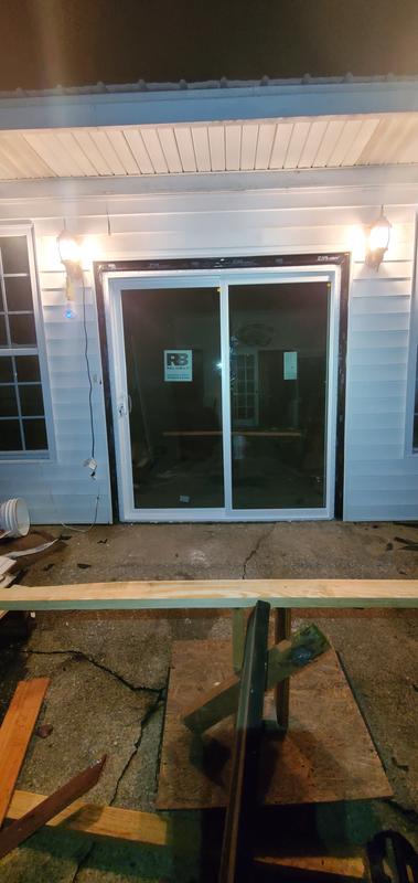 RELIABILT 72-in x 80-in x 4-9/16-in Jamb White Vinyl Universal Sliding ...