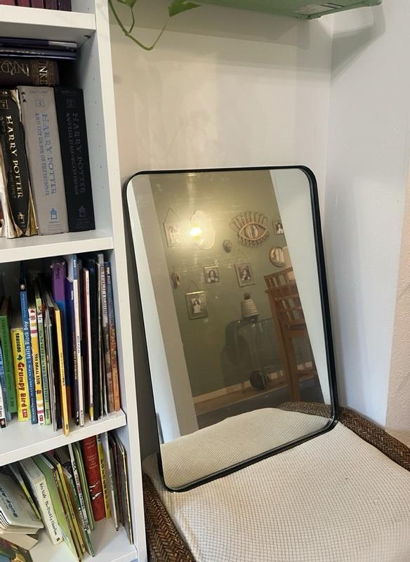 PAIHOME 24-in W x 36-in H Rectangle Gold Framed Wall Mirror in the ...