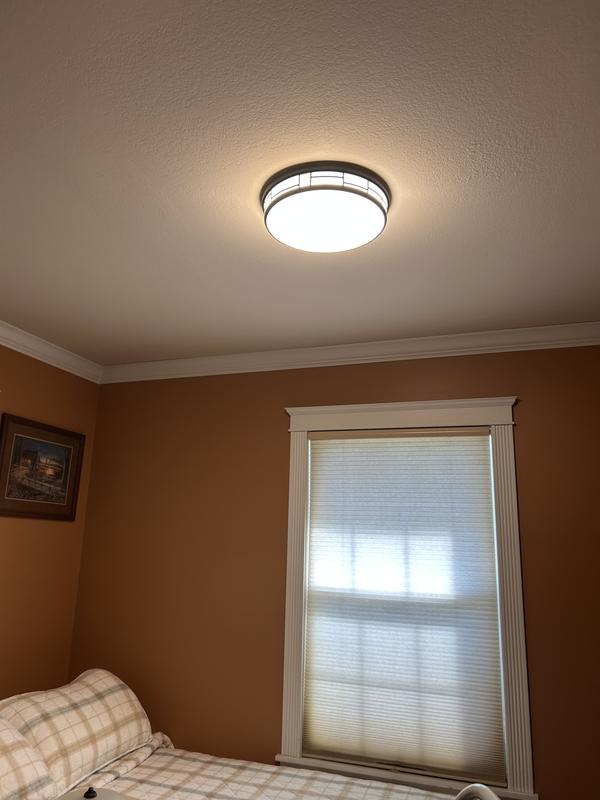 allen + roth HUGHES 1 -Light 14-in Matte Black Integrated LED Flush ...