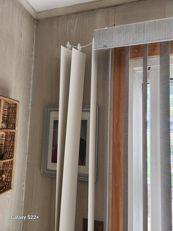 LEVOLOR Trim+Go 3.5-in Slat Width 46-in x 31-in Cordless Alabaster Vinyl Room darkening Vertical ...