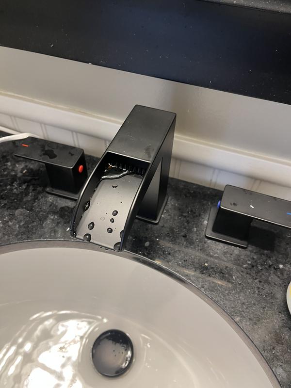 FURUISI Brushed Gold Widespread 2-Handle Waterfall Bathroom Sink Faucet ...