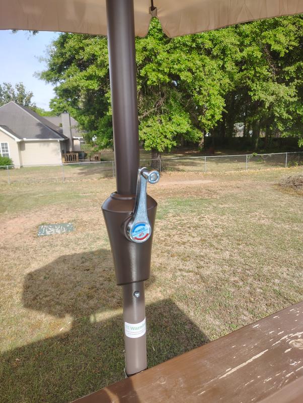 VOUA 9-ft Iron Blue Push-button Tilt Market Patio Umbrella in the Patio ...