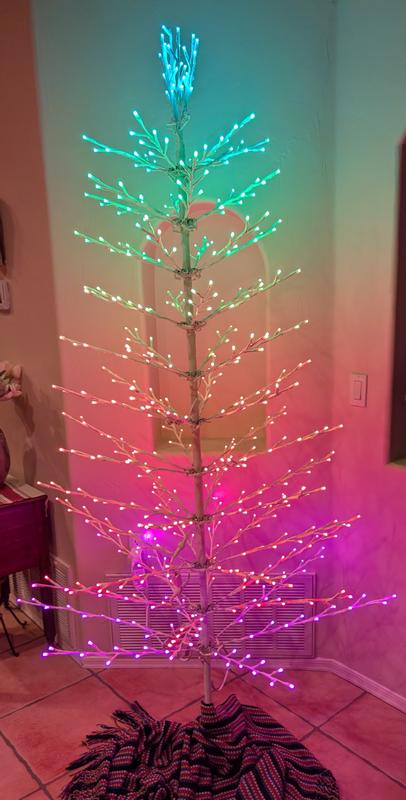 GE 7-ft LED RGB Branch Christmas Tree Decoration in the Outdoor ...