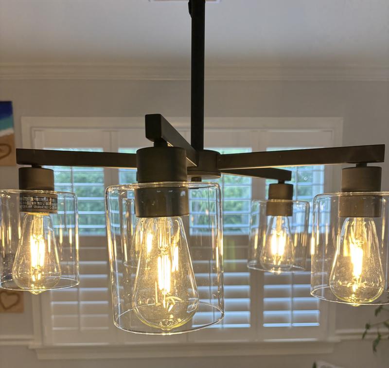 allen + roth Evans 5 -Light Matte Black Transitional For Use in ...