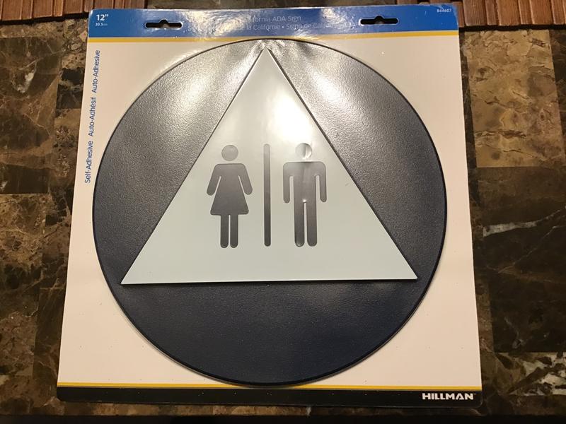 Hillman Sign Center 12-in x 12-in Plastic Restroom Sign 844605 at Lowes.com
