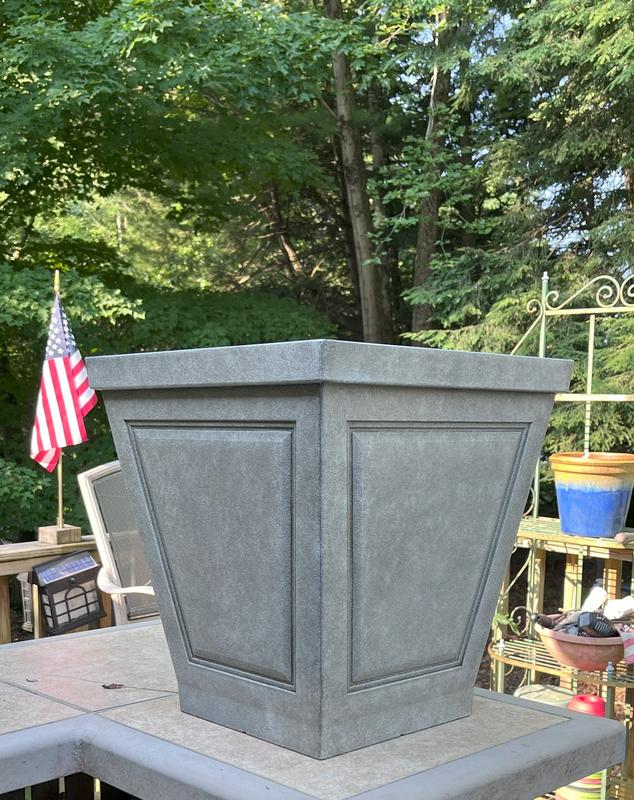 allen + roth Square 16.5-in W Large Gray Recycled Plastic Indoor ...