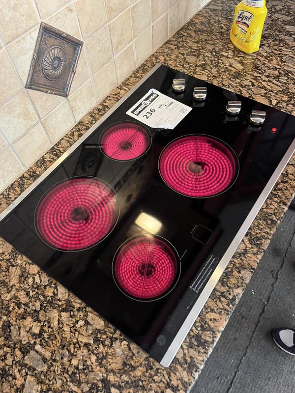 GE 30-in 4 Burners Smooth Surface (Radiant) Stainless Steel Electric ...