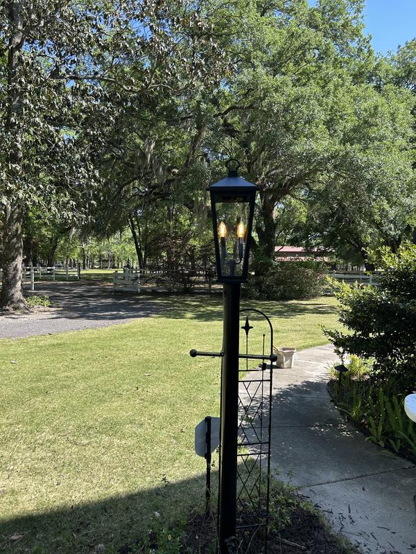 allen + roth Davidson 24.625-in Matte Black Traditional Outdoor Light ...