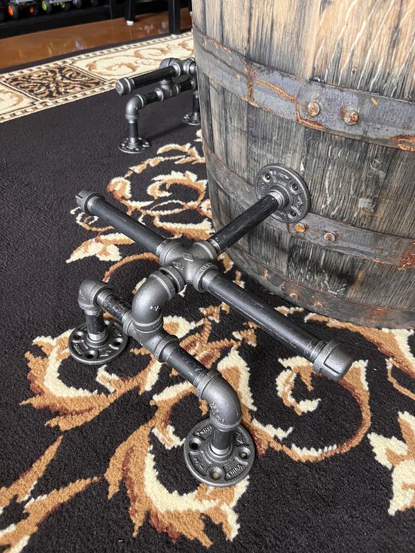 Real Wood Products Round 26-in W Extra Large Brown Wood Rustic Whiskey ...