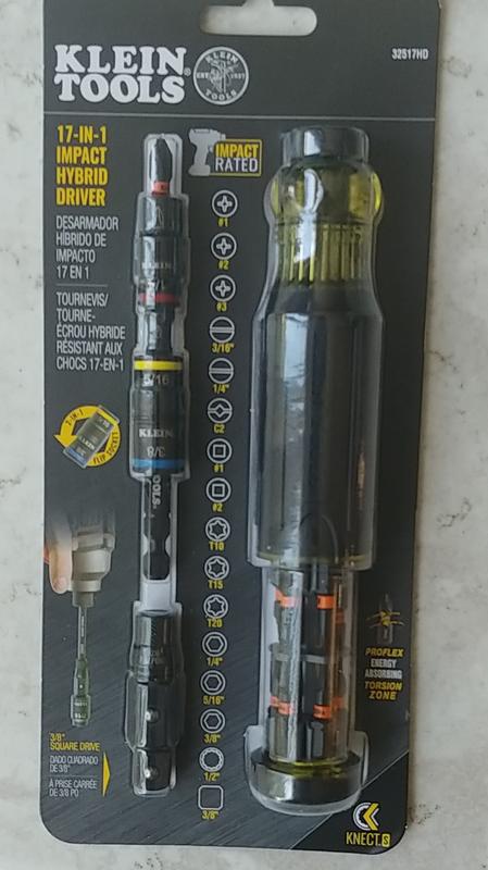 Klein Tools KNECT 17-in-1 Impact-Rated Hybrid Screwdriver / Nut Driver ...
