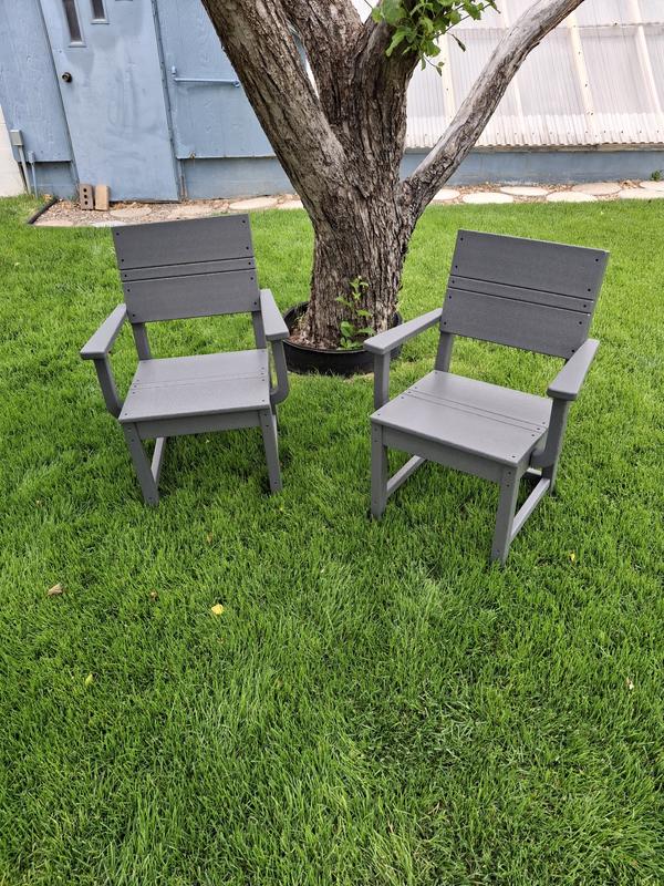 Origin 21 by POLYWOOD Irving Set of 2 Black HDPE Frame Stationary ...