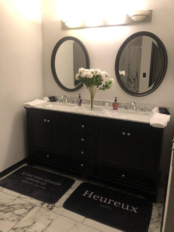 Wyndham Collection Deborah 80-in White with Matte Black Trim Undermount ...