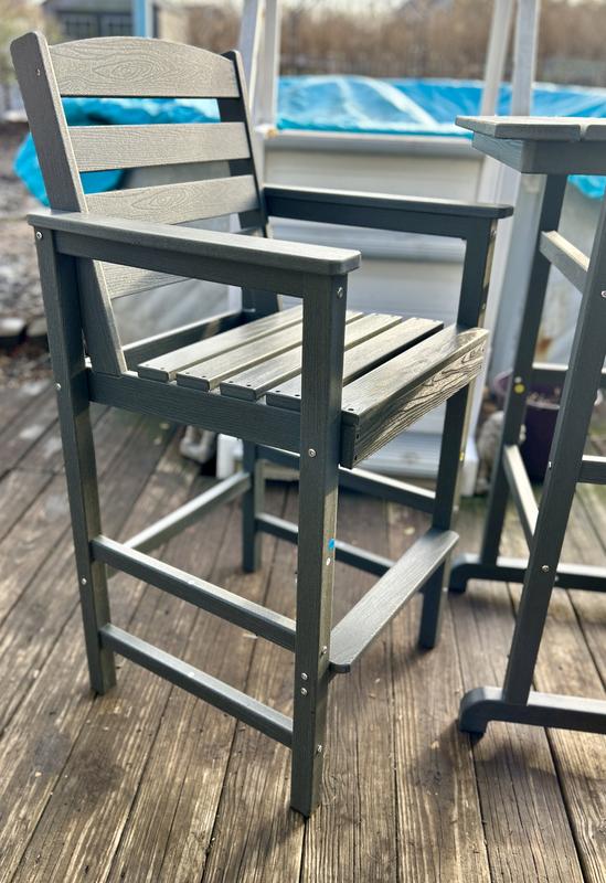 JEAREY 3-Piece Adirondack Minimalist High Bar Stool Set, 3-Piece Patio ...