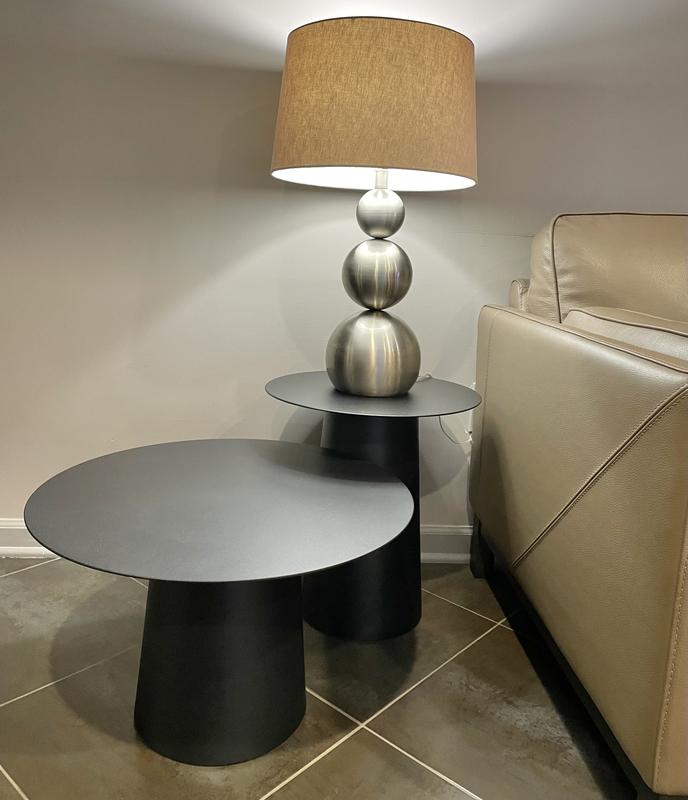 AloaDecor Lighting Coffee Table Matte Black Metal Modern Coffee Table ...