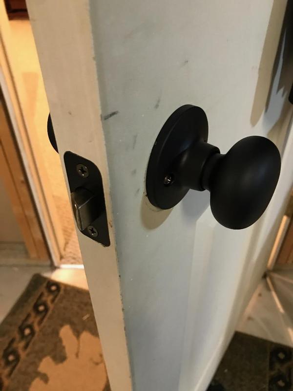 RELIABILT Baron Matte Black Interior Hall/Closet Passage Door Knob Contractor Pack (6-Pack ...