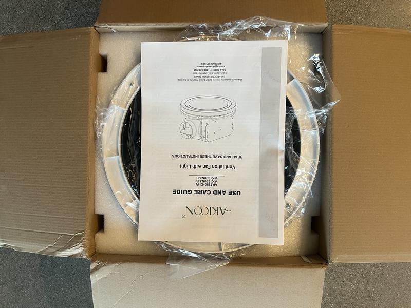 Akicon 1.5-Sone 90-CFM Sliver Decorative Lighted Bathroom Fan, ENERGY ...