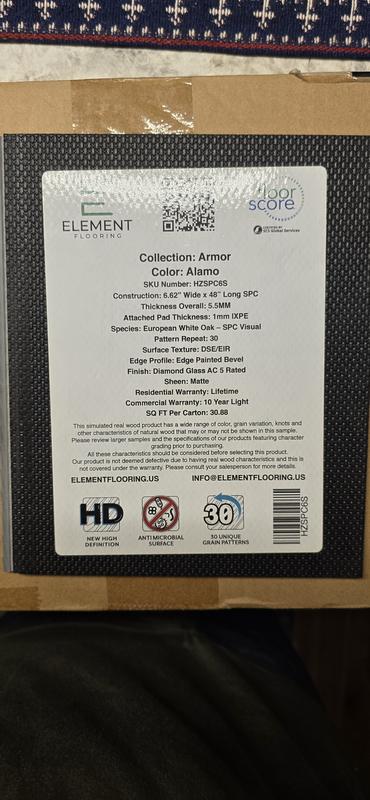 Element Flooring Armor Ochre Gray 30-mil x 6-in W x 48-in L Waterproof ...