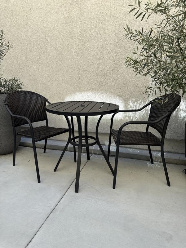 Shop Style Selections (2-Pack) Pelham Bay Wicker Stackable Matte black ...