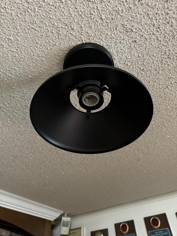 allen + roth Ailey 1-Light 8.75-in Matte Black Semi Flush Mount Light ...