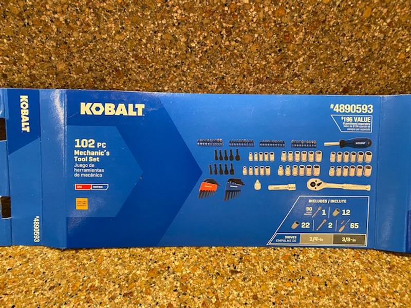 Kobalt 102-Piece Standard (SAE) and Metric Polished Chrome Mechanics ...