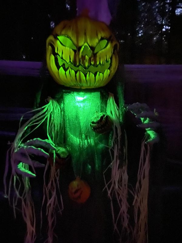 Haunted Hill Farm 5.33-ft Freestanding Lighted Chad Pumpkin Animatronic ...
