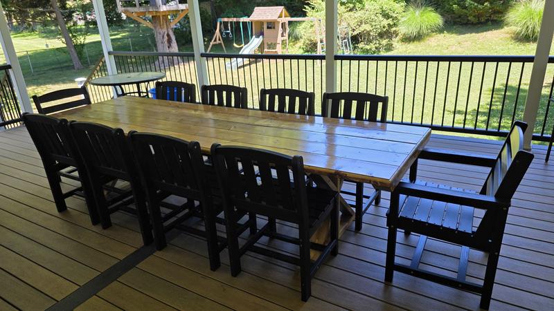 JEAREY Outdoor 2-Person Garden Bench 42.92-in W x 35.83-in H Black Hdpe ...