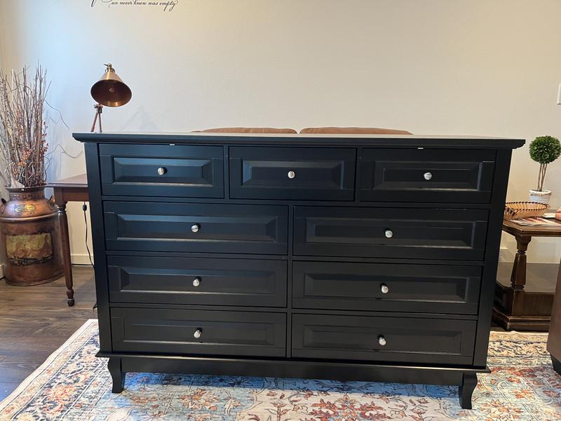 FUFU&GAGA Black 9-Drawer Standard Dresser CX0075-02 at Lowes.com