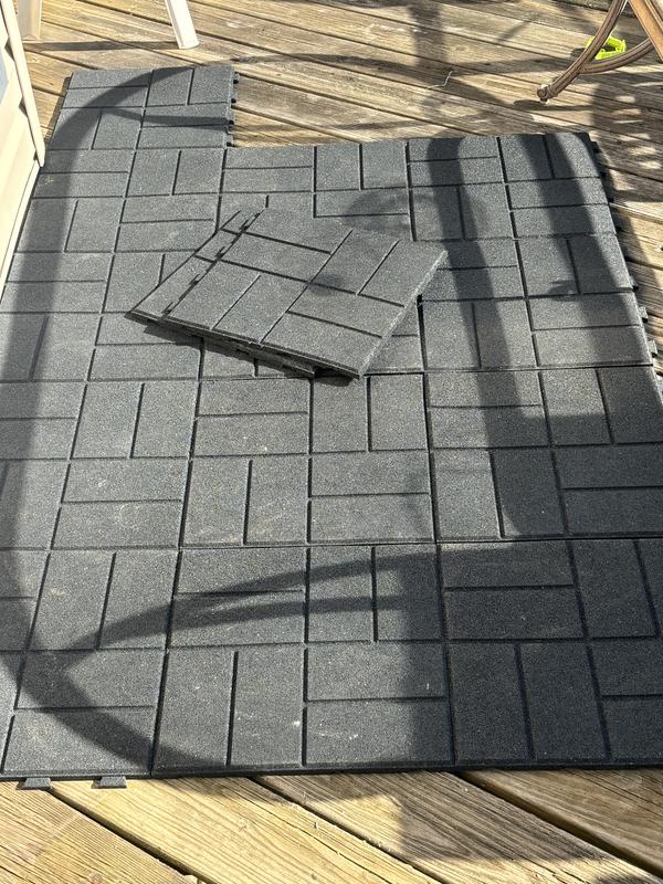 Rubberific 16-in L x 16-in W x 0.625-in H Square Black Smartloc Rubber ...